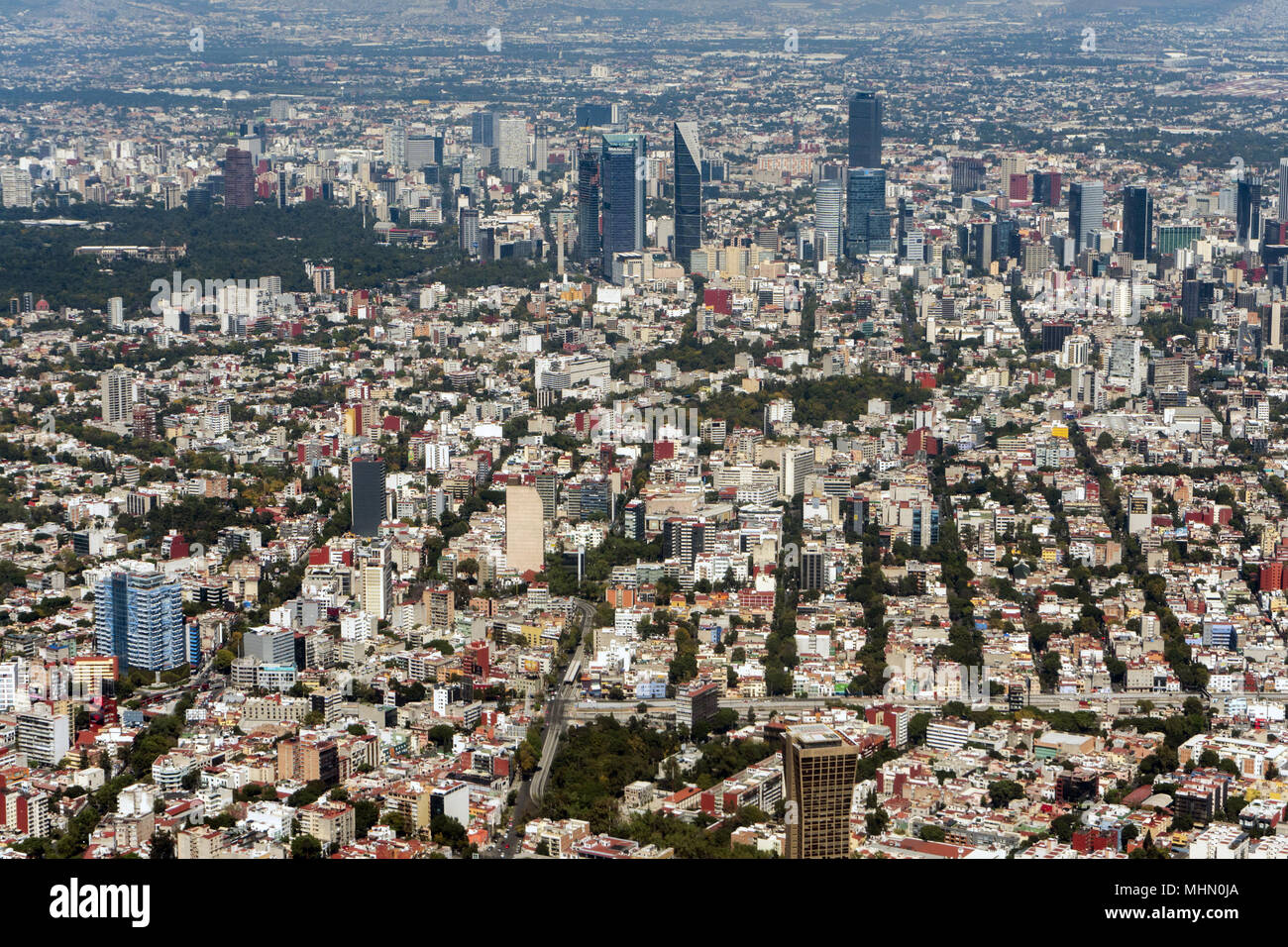 mexico city aerial view landscape from airplane Stock Photo - Alamy