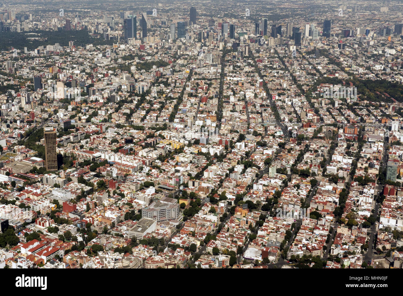 mexico city aerial view landscape from airplane Stock Photo - Alamy