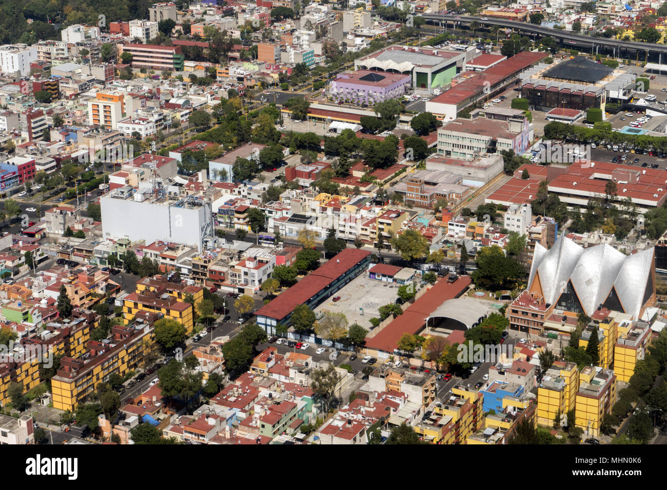 mexico city aerial view landscape from airplane Stock Photo - Alamy