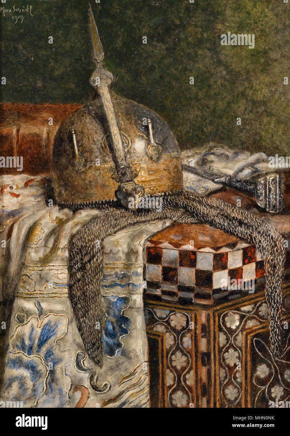 Schodl Max - Still Life with Saracen Helmet and Other Oriental Objects ...
