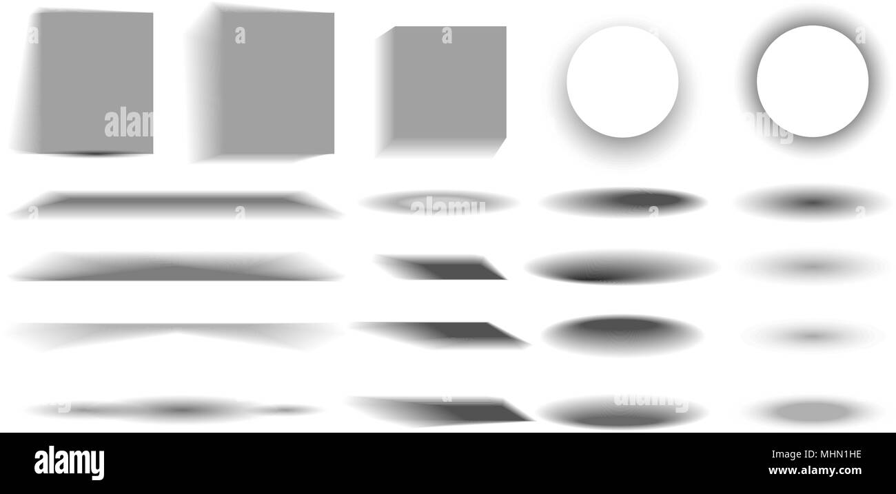Set of paper effect with transparent realistic shadows. Web banner ...