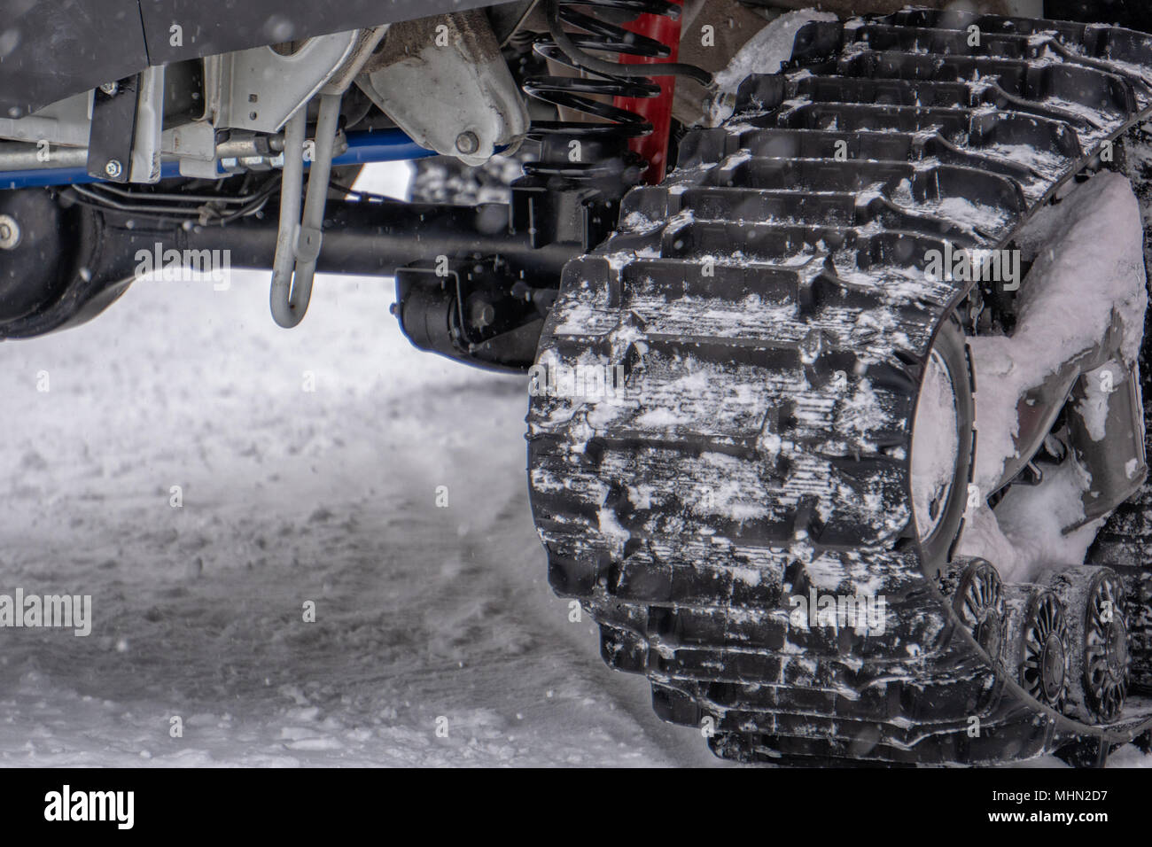 tracked snowmobile detail close up Stock Photo - Alamy