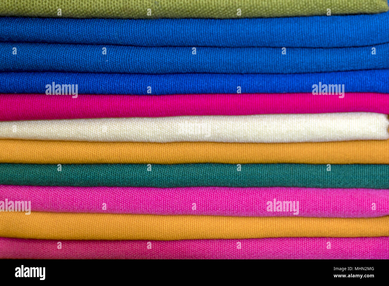 Various different colors silk cotton fabric cloth Stock Photo - Alamy