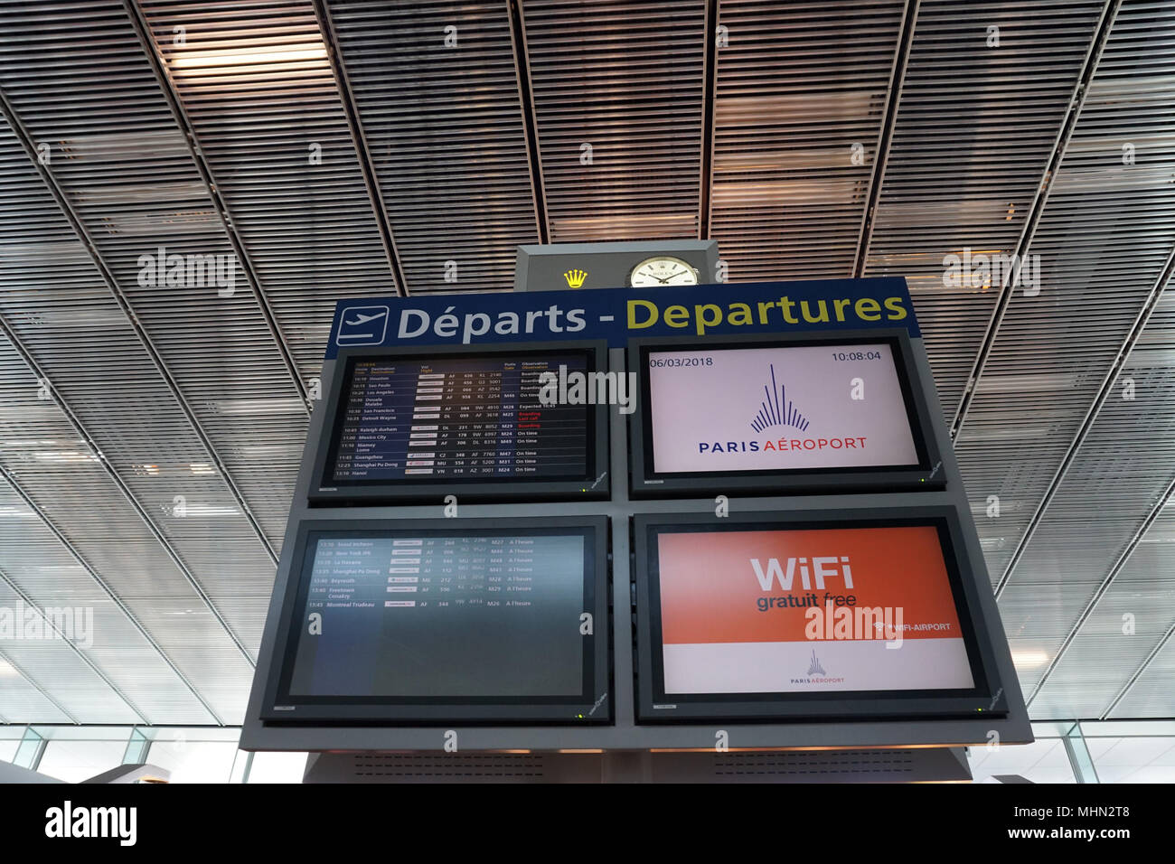 PARIS, FRANCE - MARCH 6 2018 - Paris airport is one of the biggest in ...