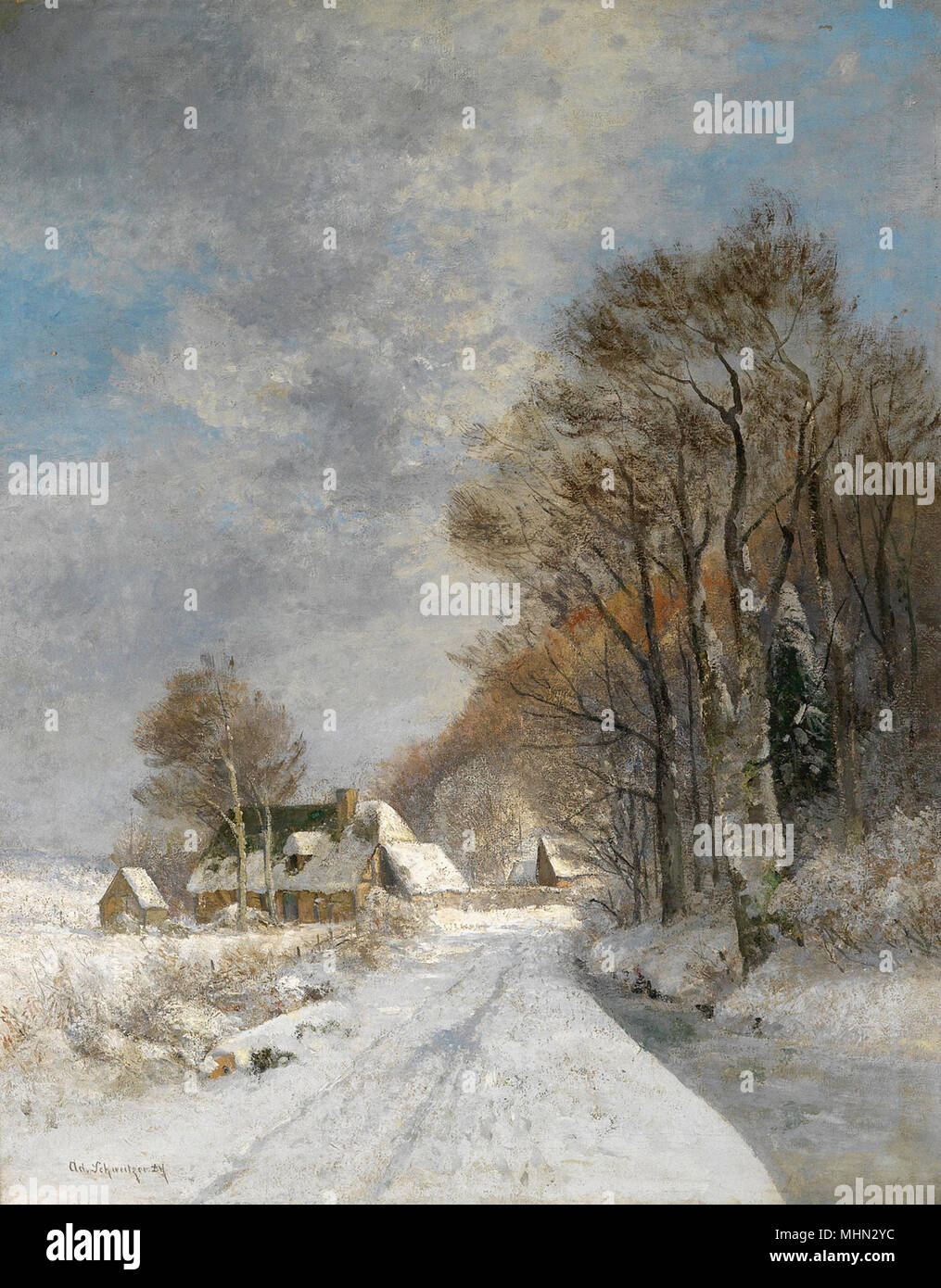 Schweitzer Adolf Gustav - a Winter Landscape Stock Photo - Alamy