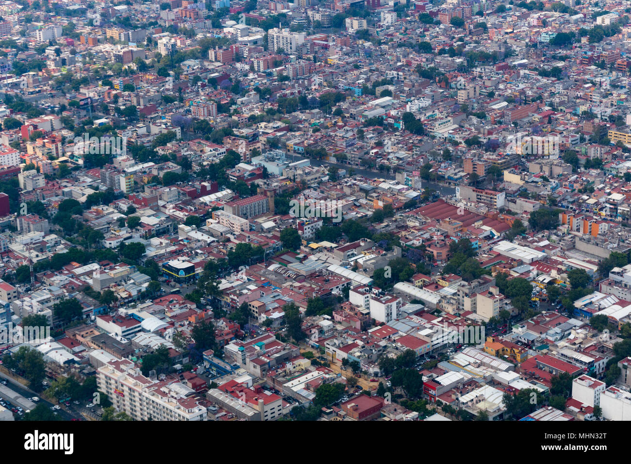 mexico city aerial view landscape from airplane Stock Photo - Alamy