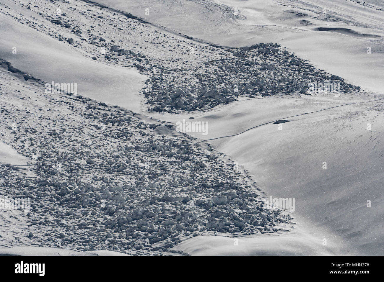 Avalanche snow slide mountain panorama landscape in dolomites Stock ...