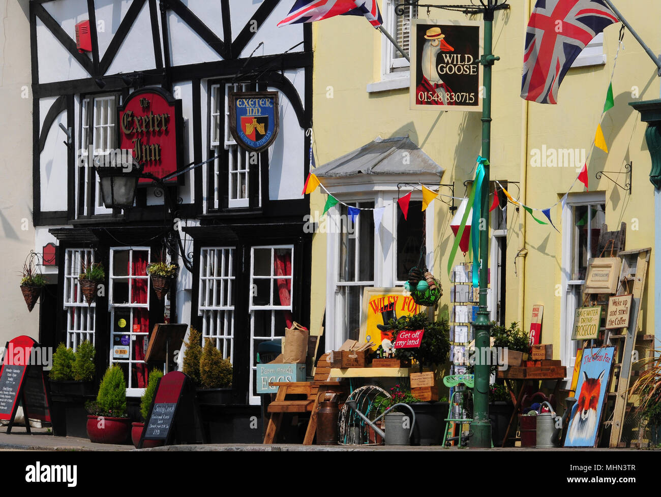 High Street in Modbury, Devon, UK Stock Photo - Alamy