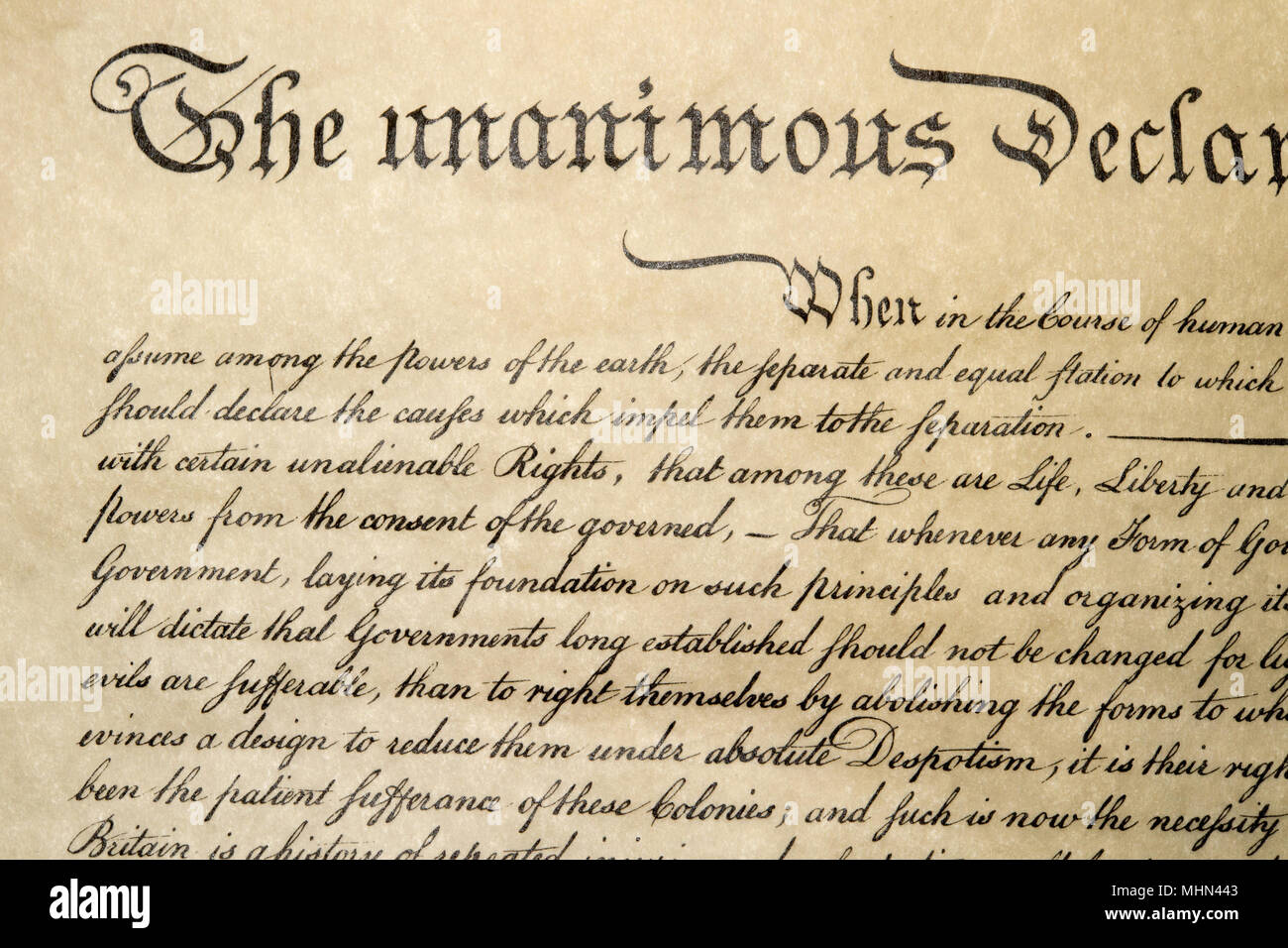 Writing Declaration Independence Writing High Resolution Stock ...