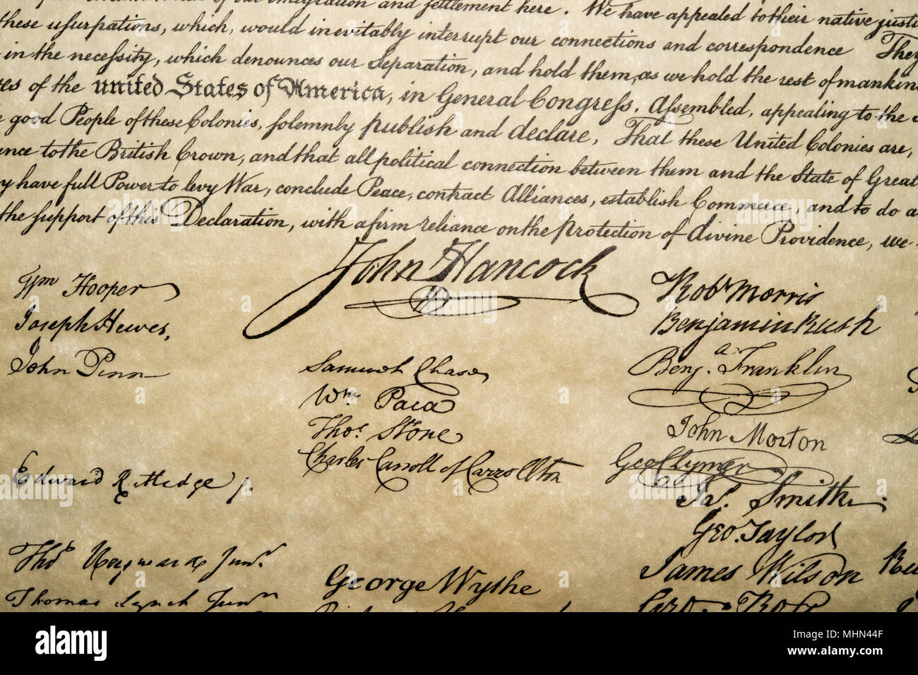Writing Declaration Independence Writing High Resolution Stock ...