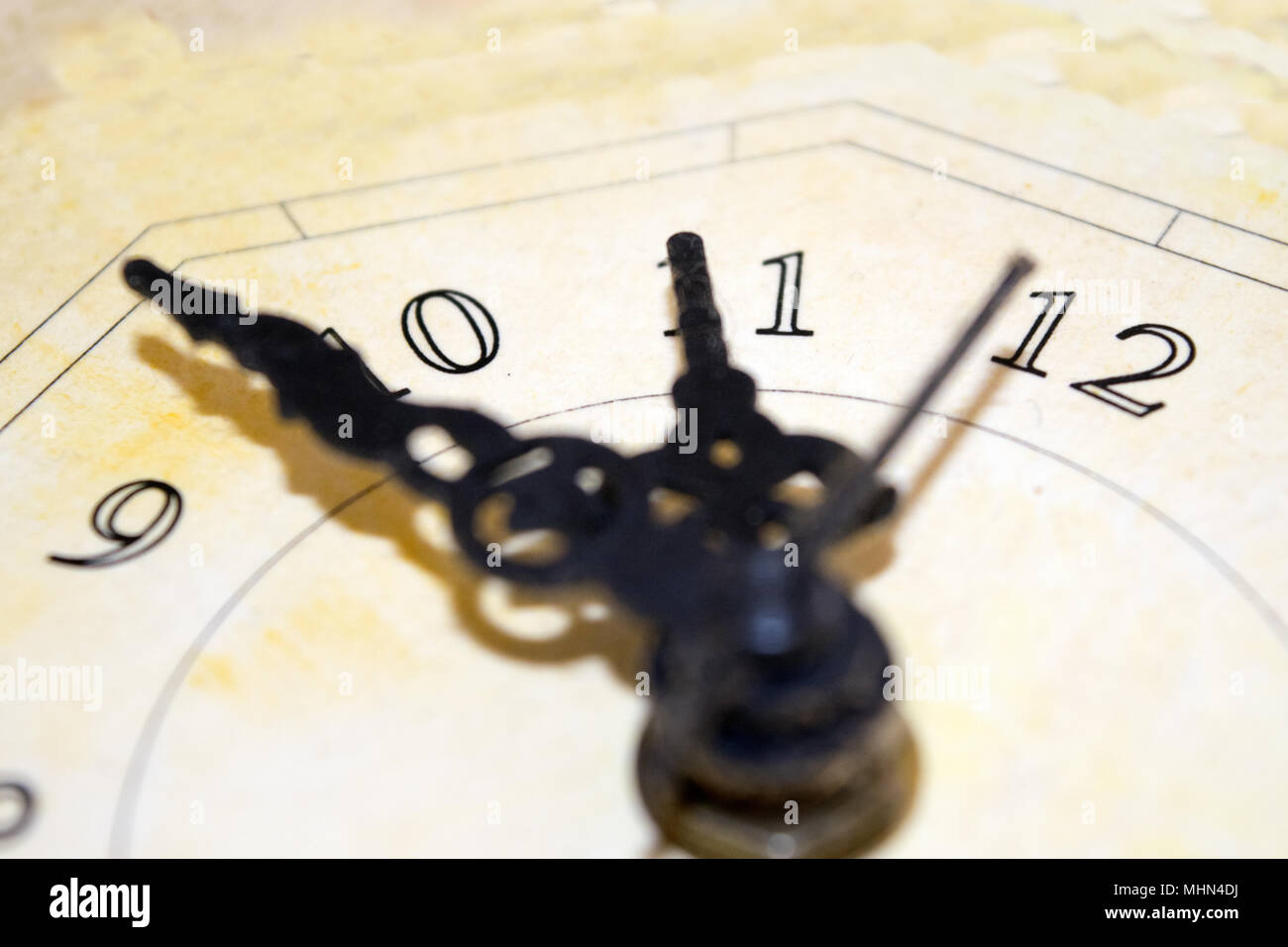 concept of time with the hand of an old clock Stock Photo - Alamy