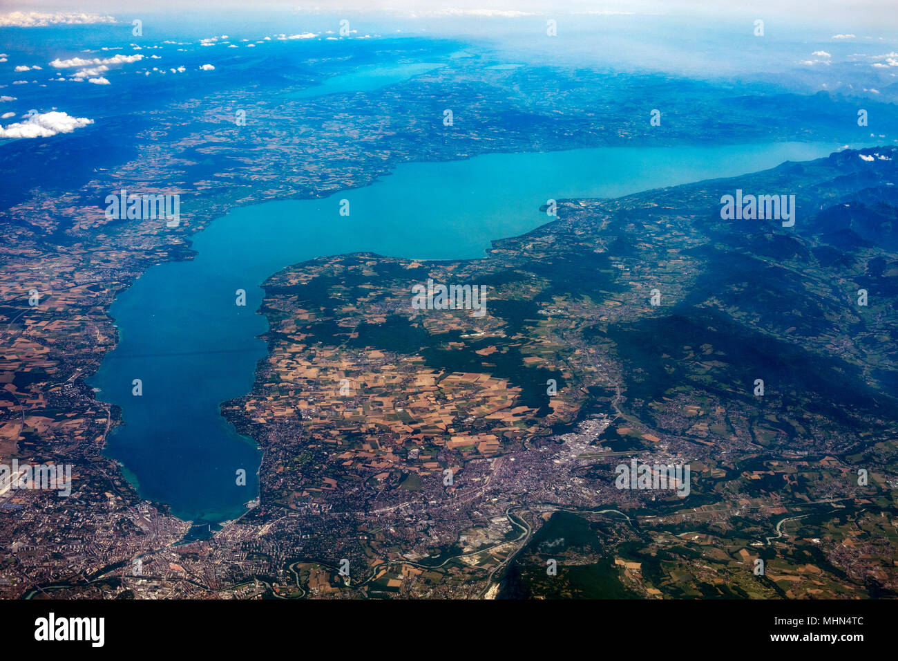zurich lake aerial view from airplane landscape panorama Stock Photo ...