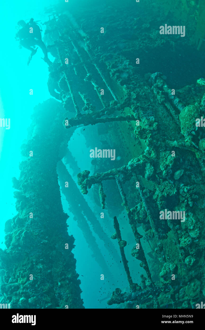 A view outside umbria ship wreck in Sudan red sea Stock Photo - Alamy