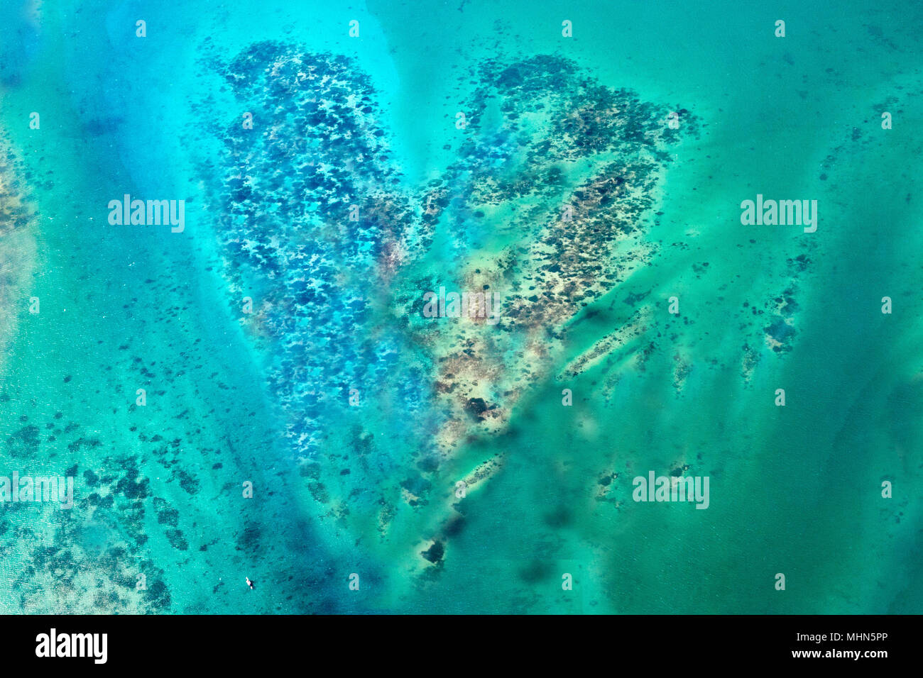 heart shaped island in Florida Miami aerial view panorama landscape ...