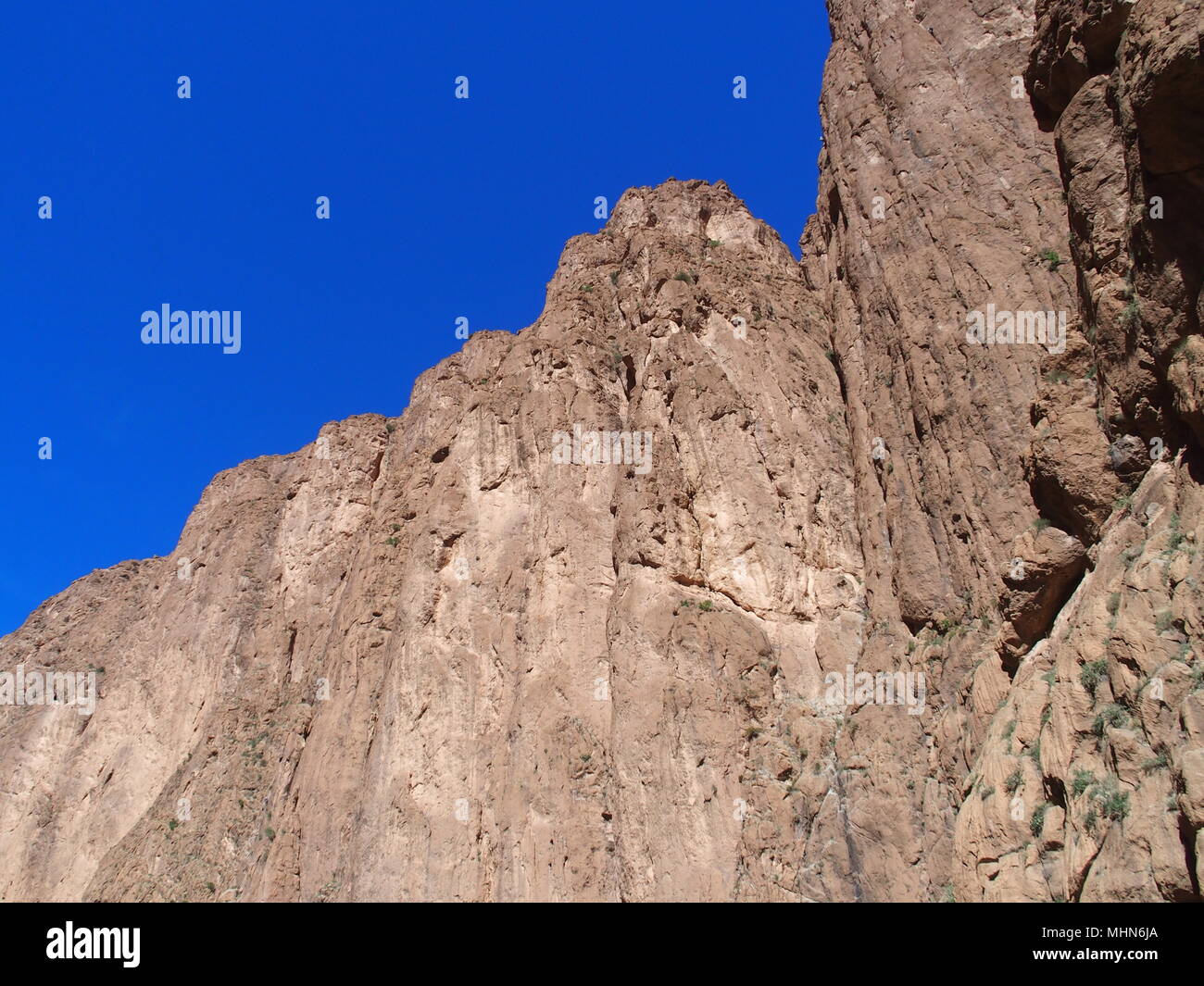 Scenery of african rocky slope of TODGHA GORGE canyon landscapes in ...