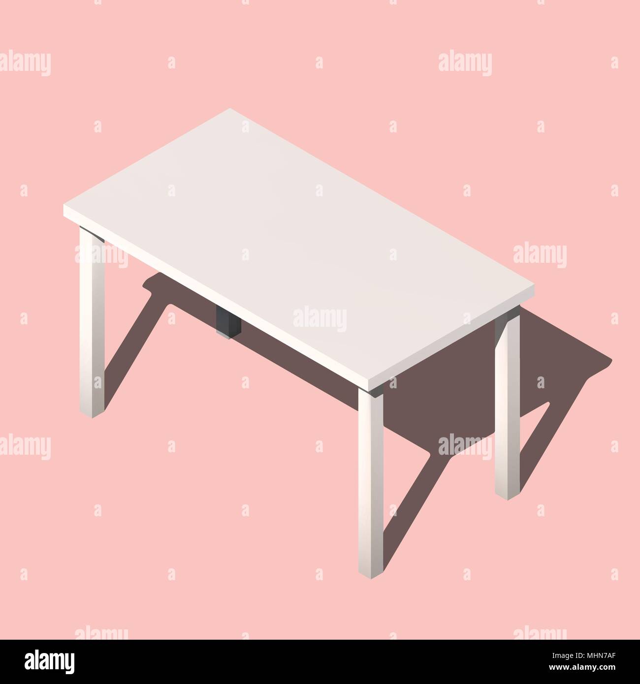 Isometric office table. Modern workplace vector illustration Stock ...
