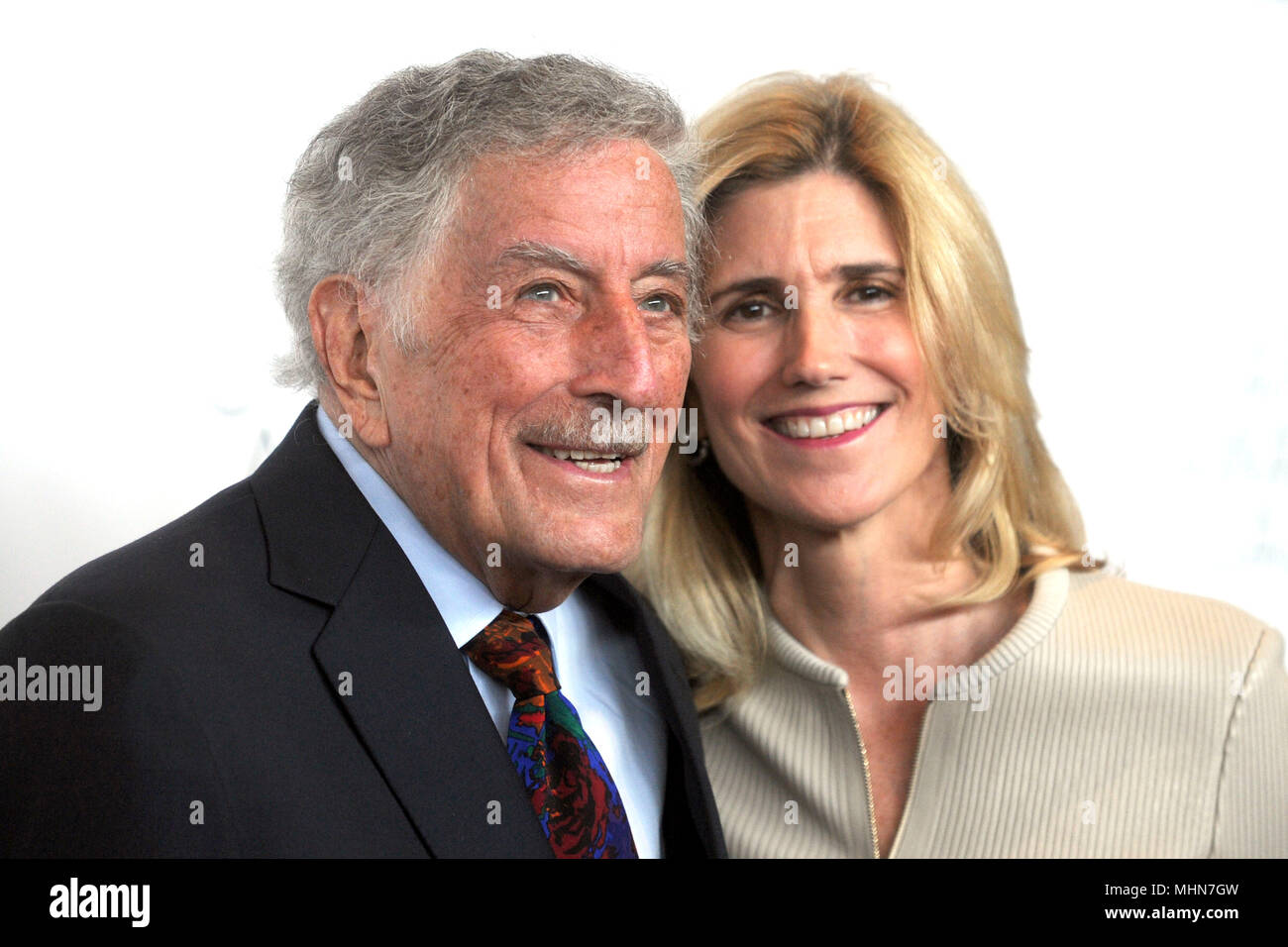 Tony Bennett and his wife Susan Crow attending the 45th Chaplin Award ...