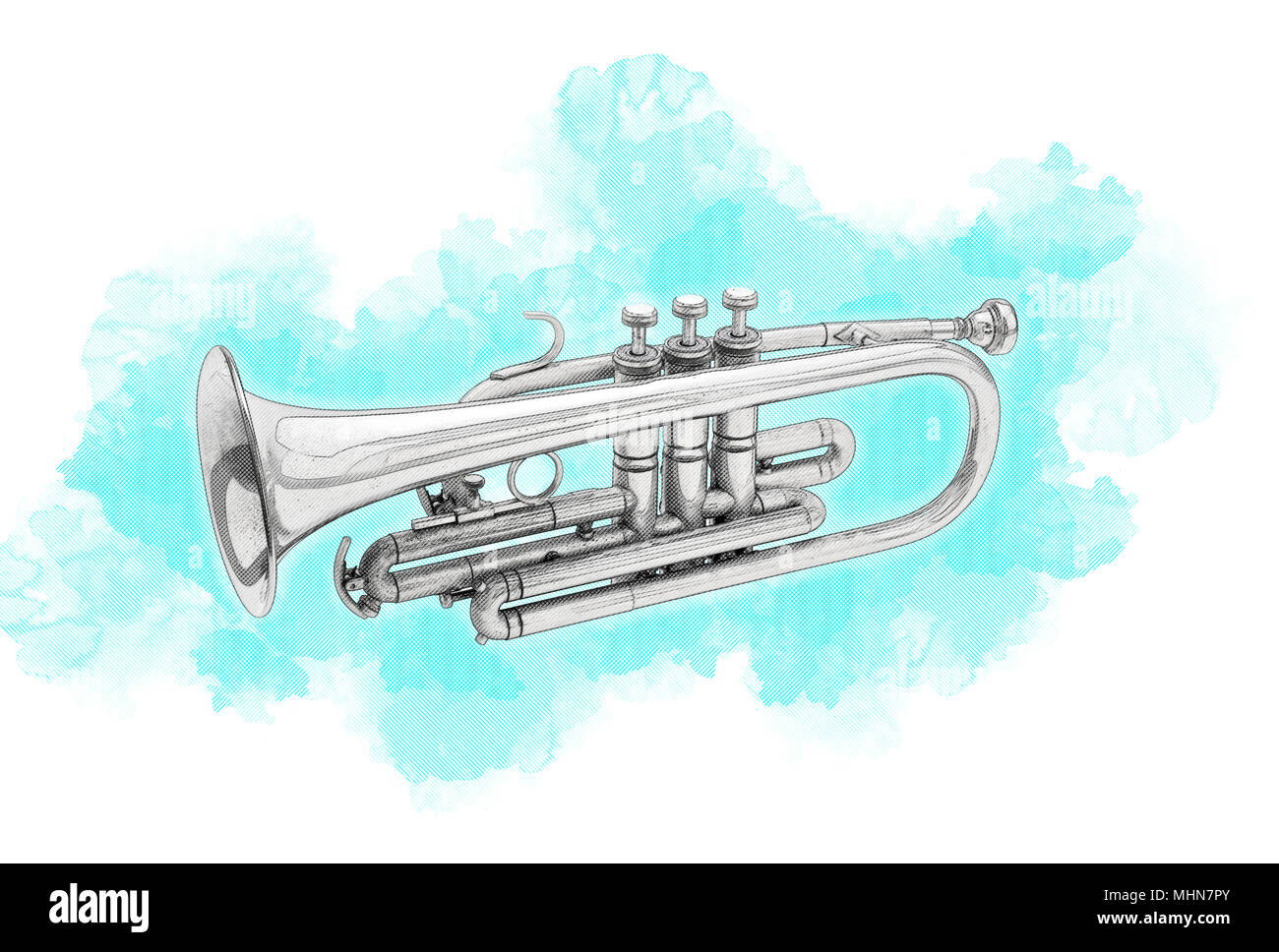Cornet drawing hi-res stock photography and images - Alamy