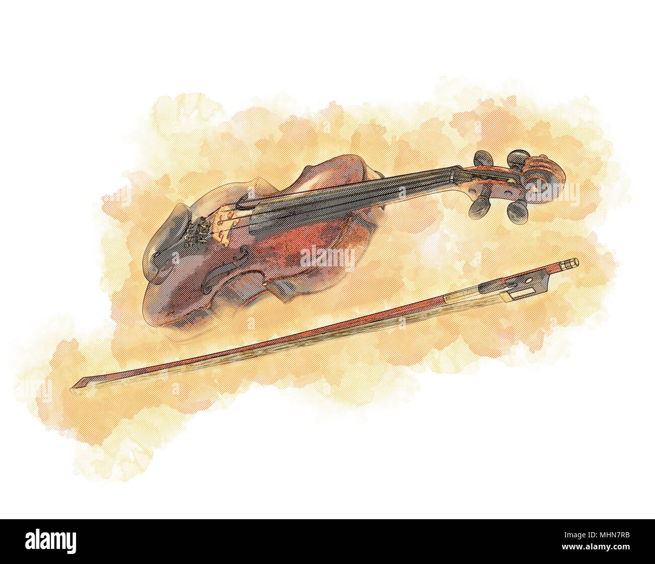 Viola drawing Cut Out Stock Images & Pictures - Alamy