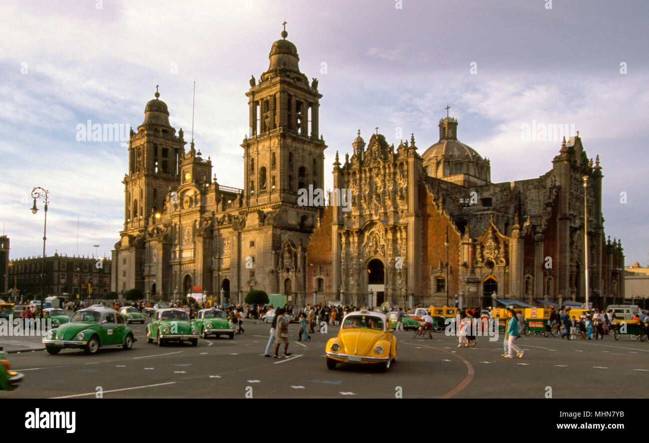 Mexico City; the Zócalo (Constitution Square) with Metropolitan ...