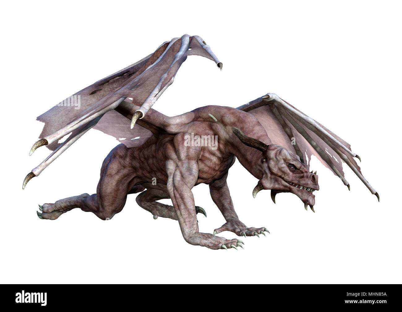 3D rendering of a fairy tale vampire dragon isolated on white ...