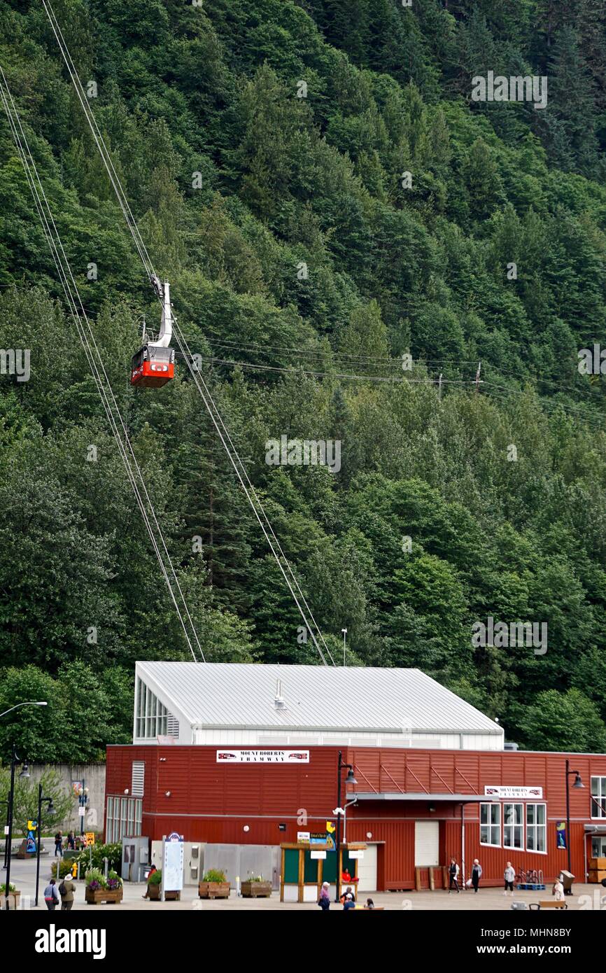 Juneau, Alaska, USA: The Mount Roberts Tramway takes visitors up for a ...