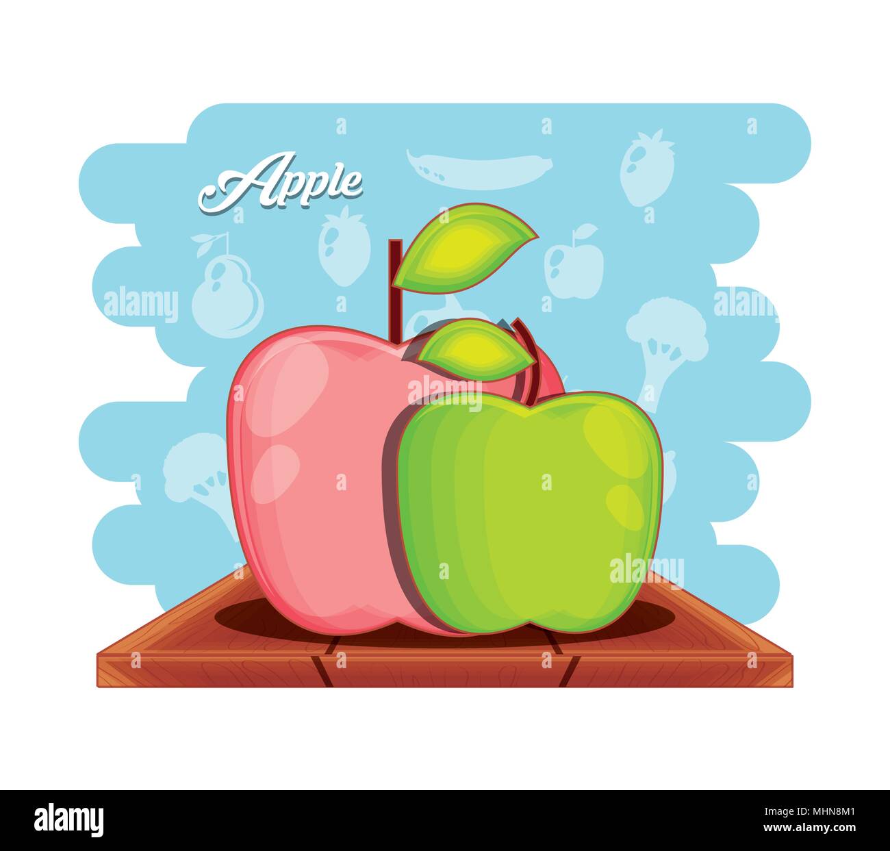 fruit apple healthy food vector illustration design Stock Vector Image ...