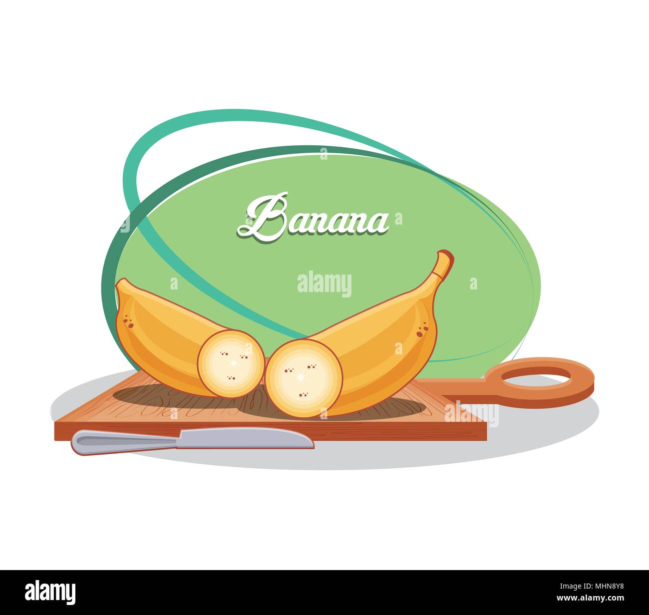 banana cut slice healthy food vector illustration design Stock Vector ...