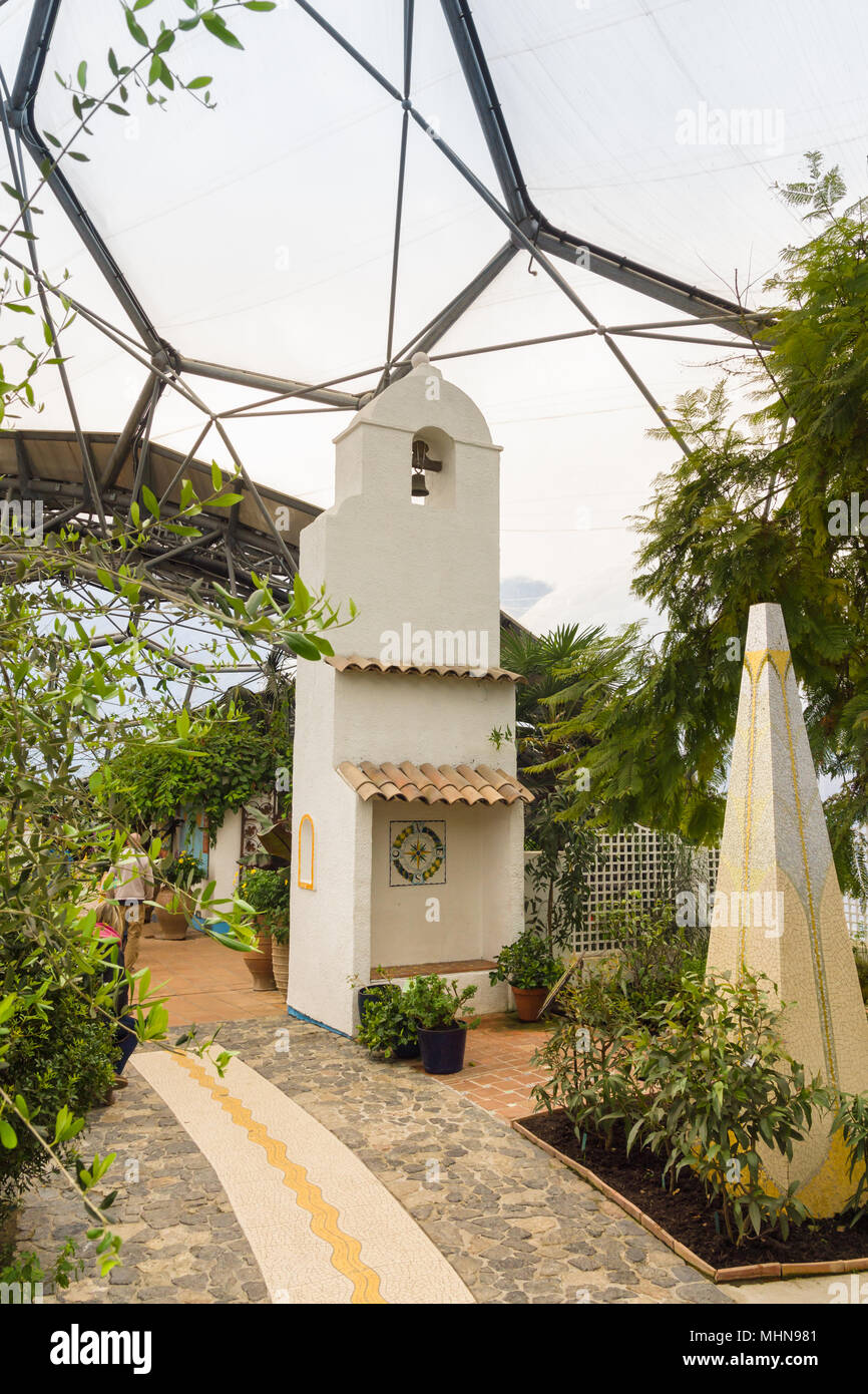 The Eden Project Mediterranean biome a popular visitor attraction built ...