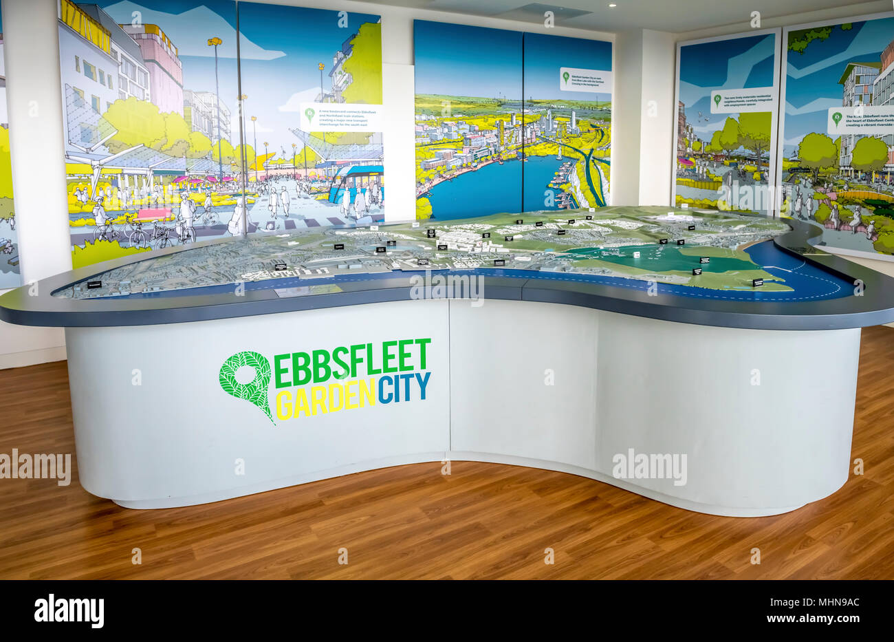Layout plans and model of Ebbsfleet garden city Stock Photo - Alamy