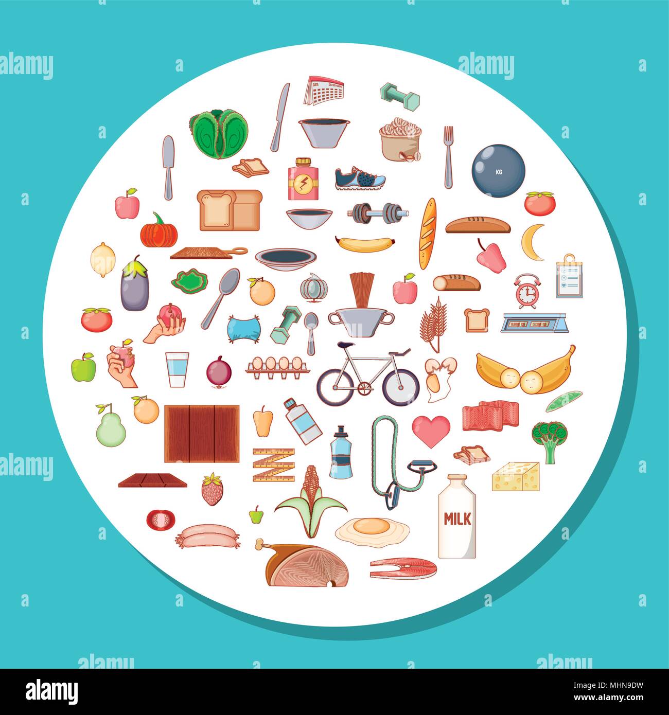 healthy lifestyle set icons vector illustration design Stock Vector ...