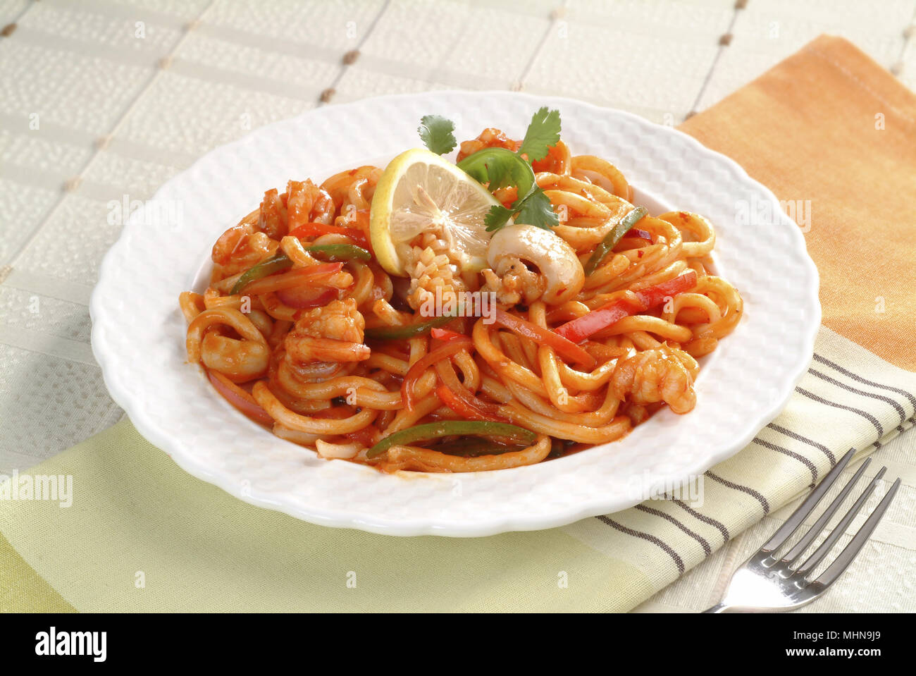 Stir fried seafood udon hi-res stock photography and images - Alamy