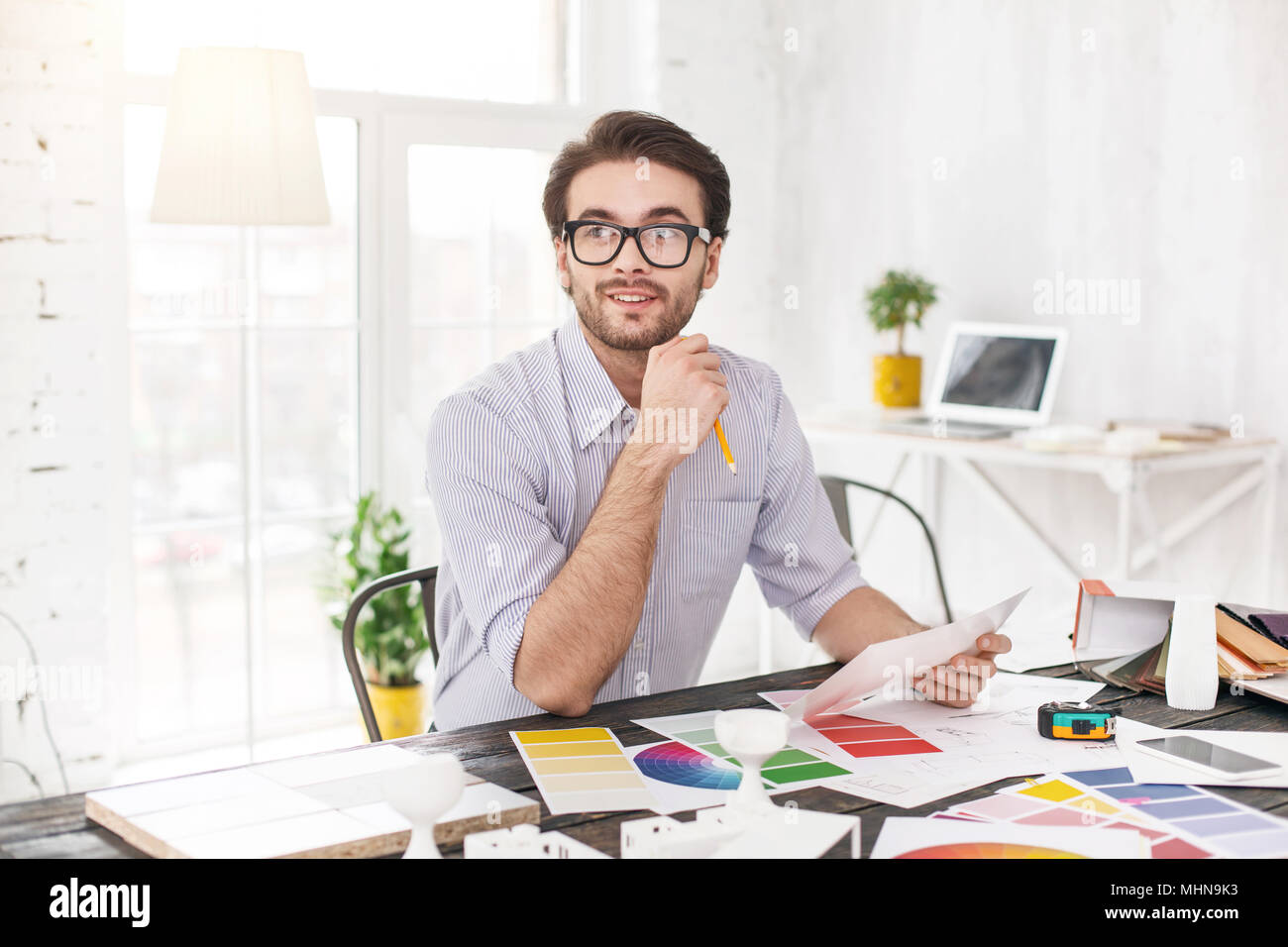 Cheerful employee hi-res stock photography and images - Alamy