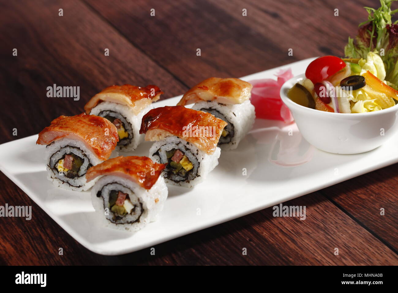 roasted duck skin and cheese roll Stock Photo - Alamy