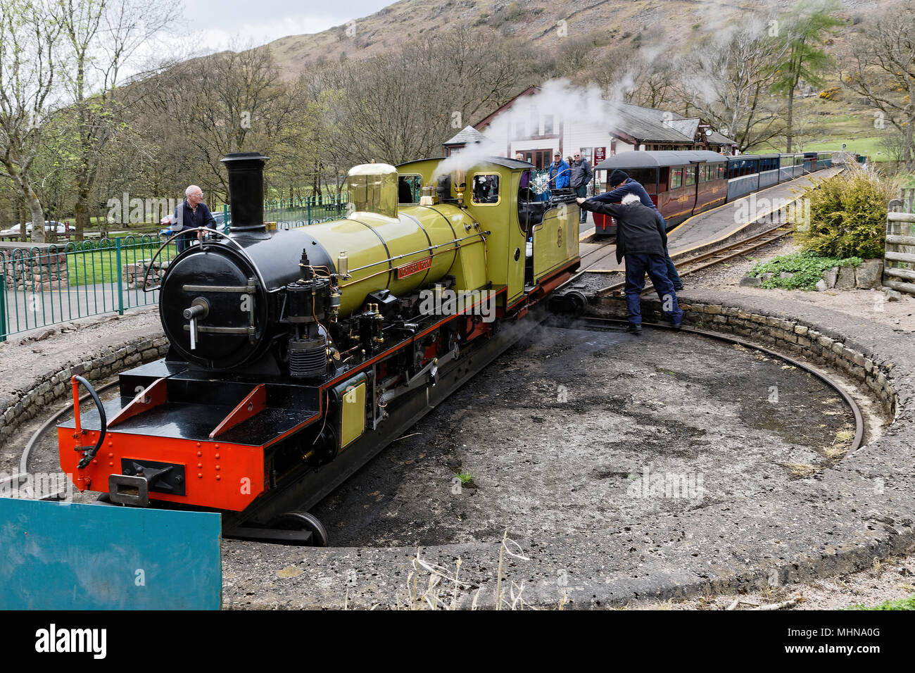 Northern Rock steam engine on the turntable at Boot Station on the ...