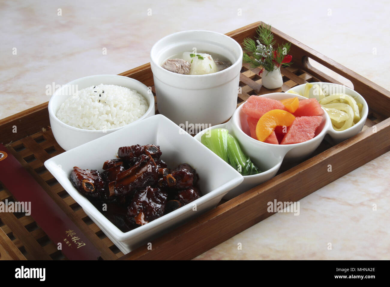 Teriyaki short ribs meal Stock Photo - Alamy