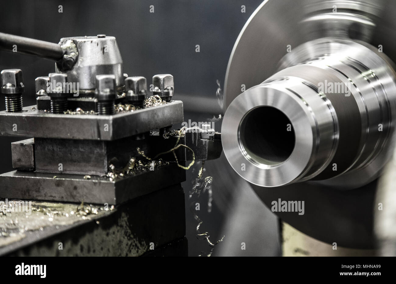 Industry lathe machine work Stock Photo - Alamy