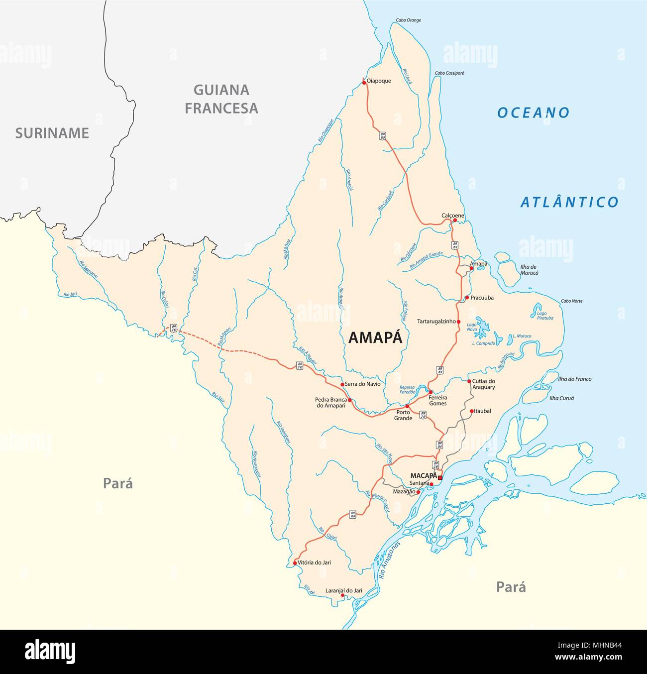 Map of para hi-res stock photography and images - Alamy