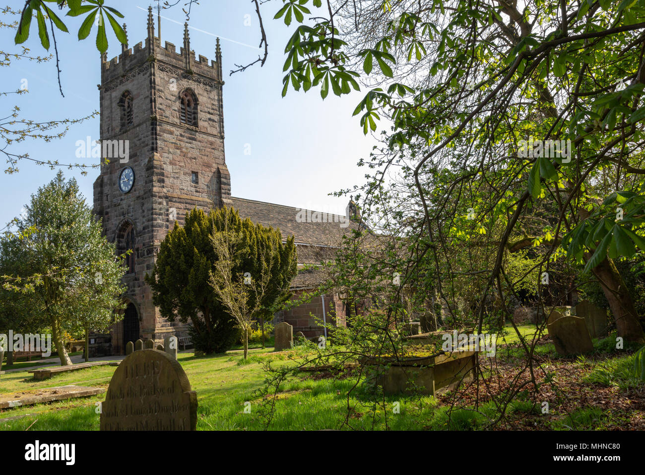 St Peters church in the historic centre of Prestbury Stock Photo - Alamy
