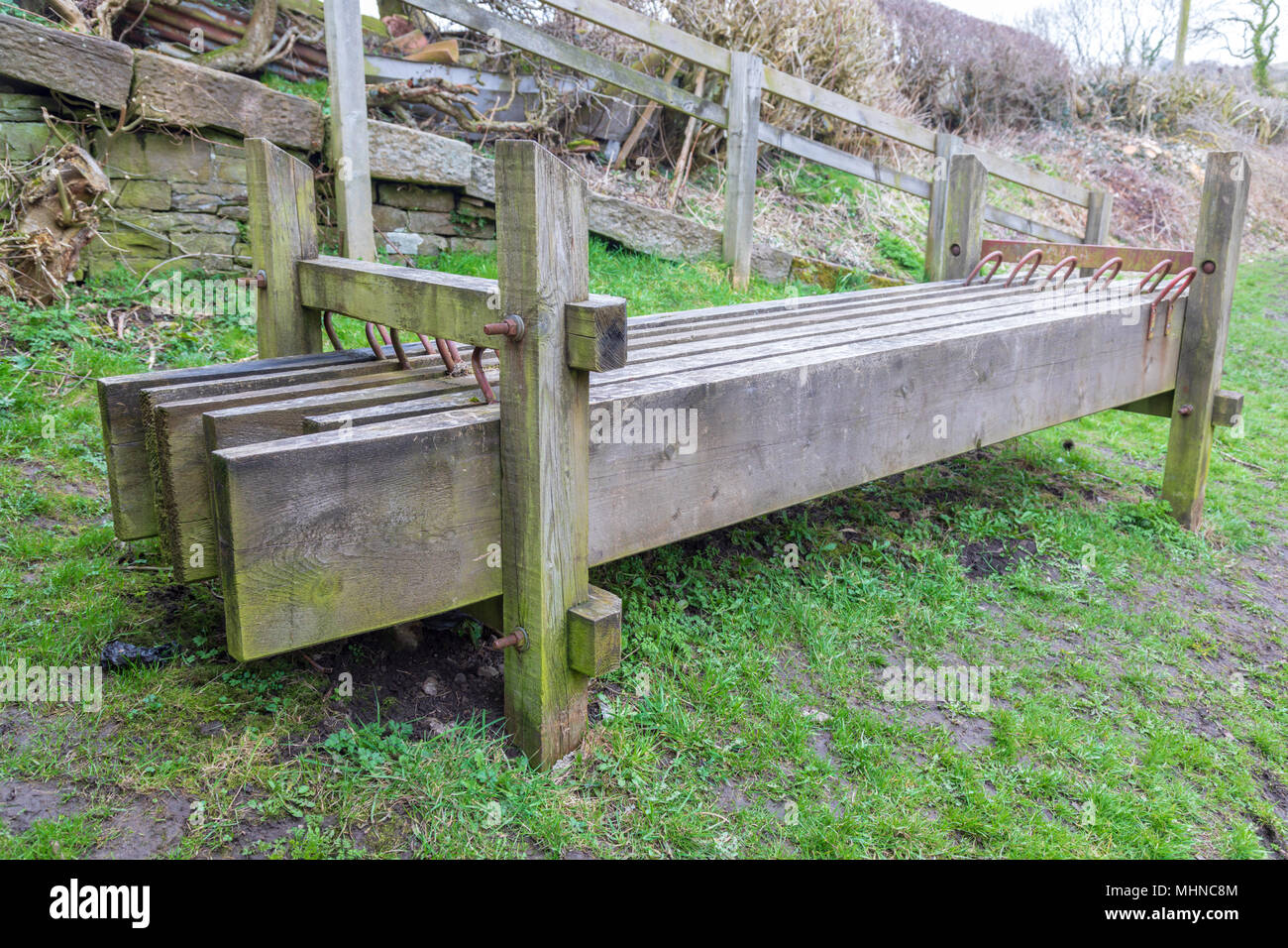 Canal maintenance boards used to stop the flow of water in a canal to ...