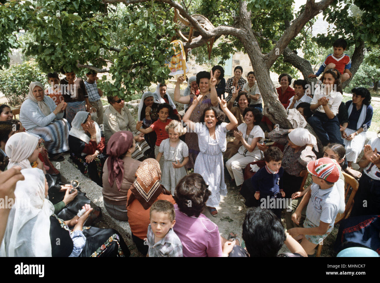 Palestinian wedding dancing in West Bank, East Jerusalem, Israeli ...