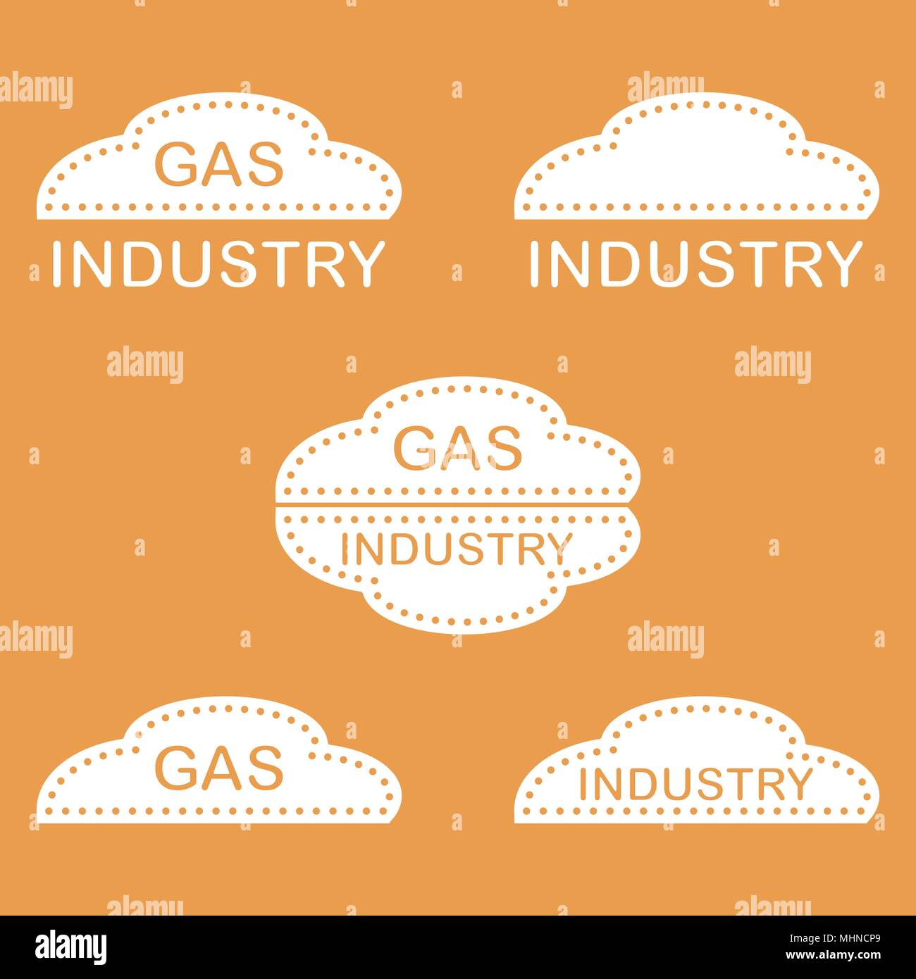 Label, stickers, logos of the gas industry. Design for announcement ...