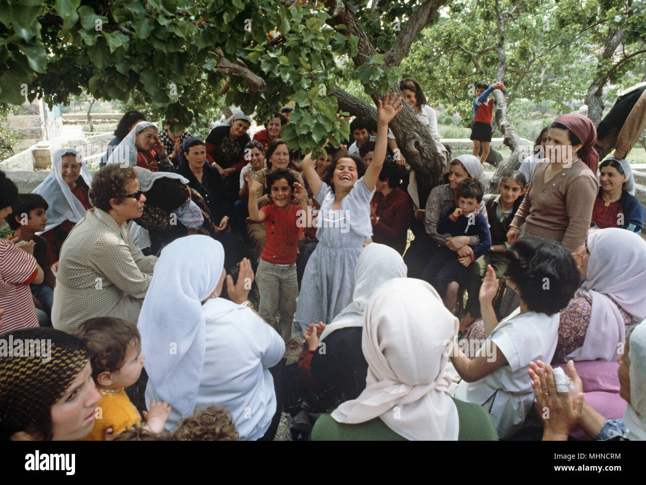 Palestinian wedding dancing in West Bank, East Jerusalem, Israeli ...