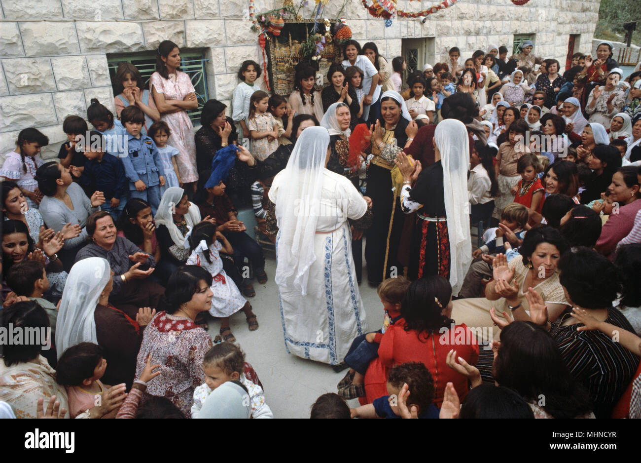Palestinian wedding dancing in West Bank, East Jerusalem, Israeli ...