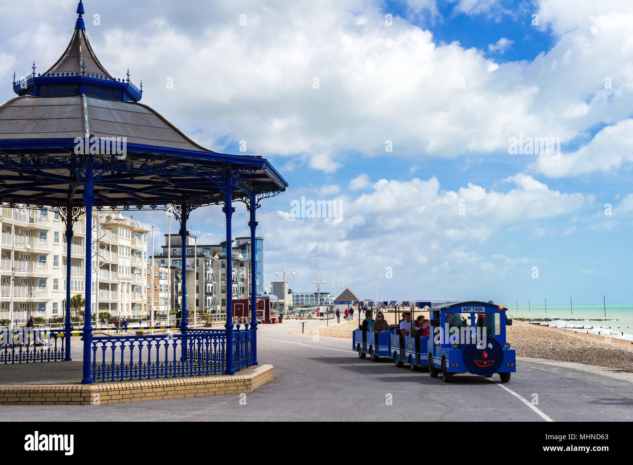 Train on the path at Bognor Regis Stock Photo - Alamy