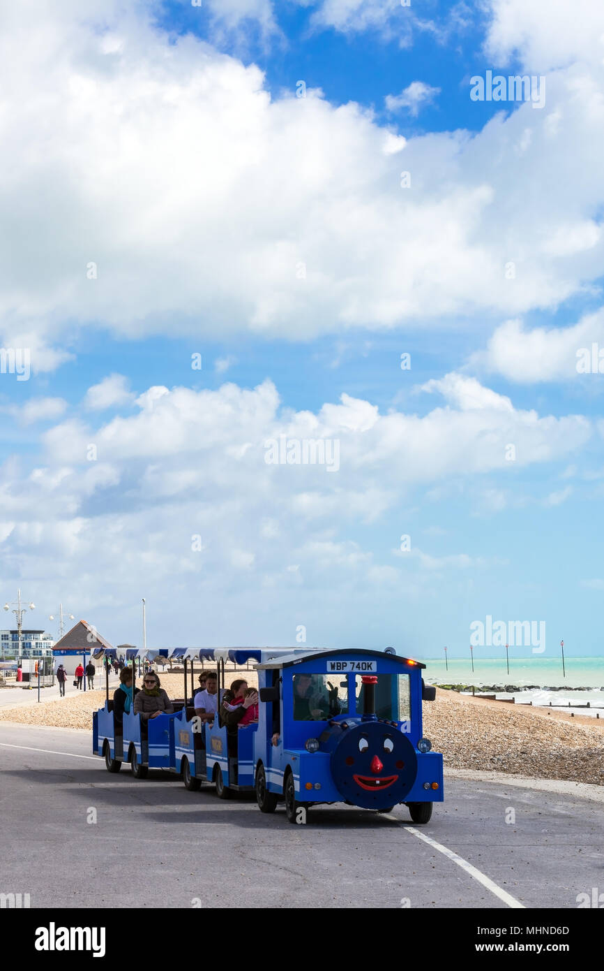 Train on the path at Bognor Regis Stock Photo - Alamy