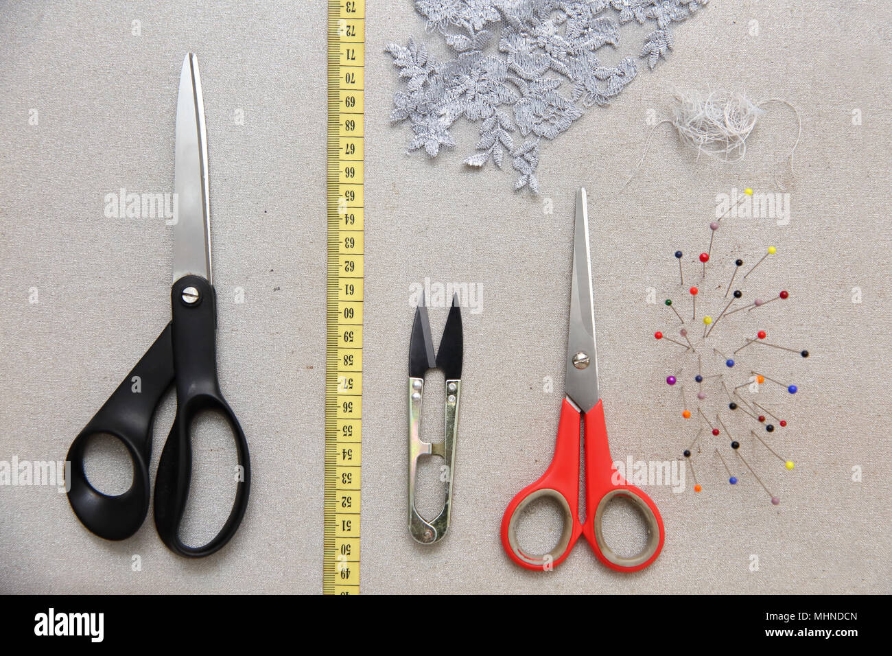 Basic tailor accessories ready for the task Stock Photo - Alamy