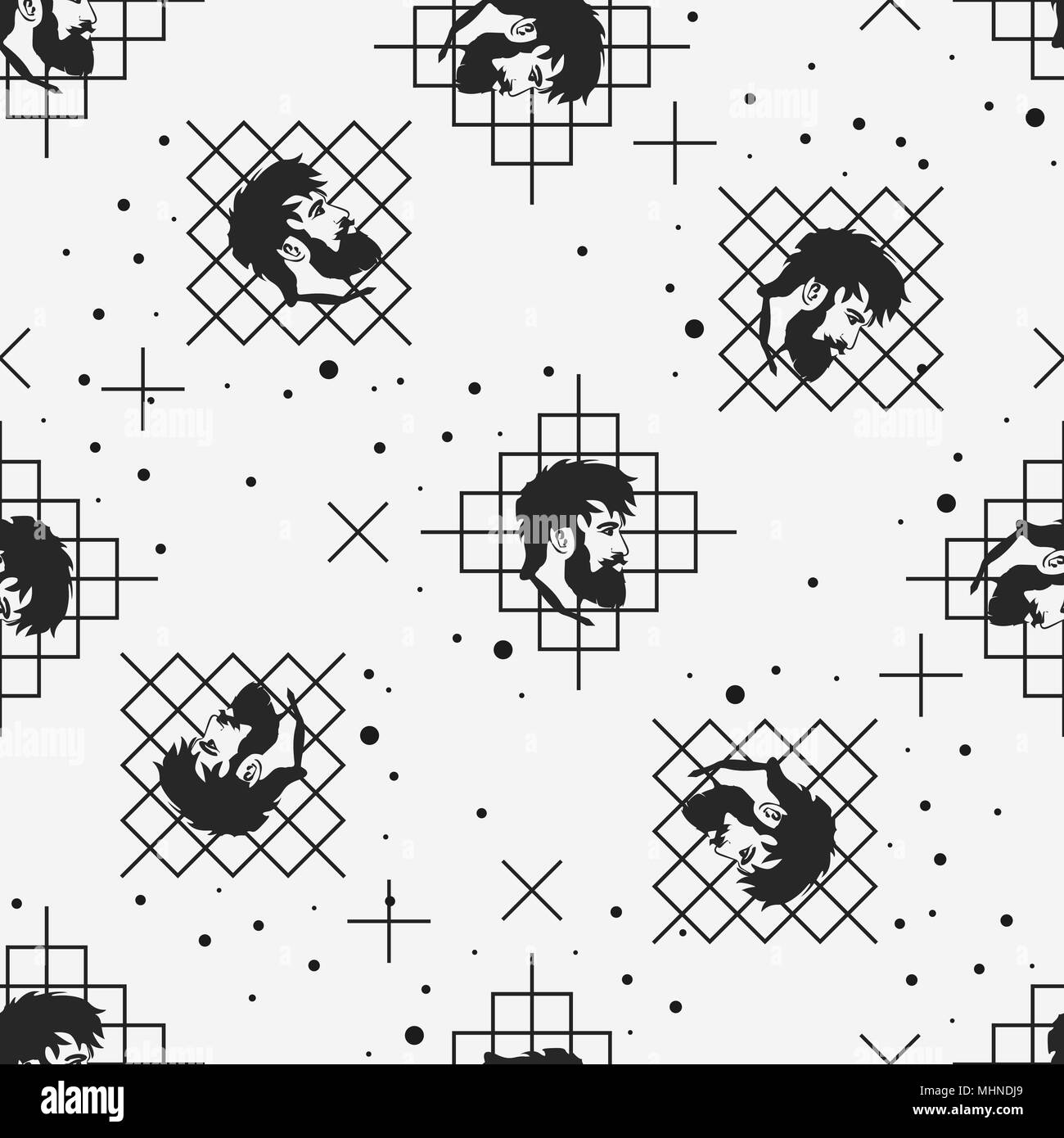 Men head seamless with line texture eps 10 Stock Vector Image & Art - Alamy