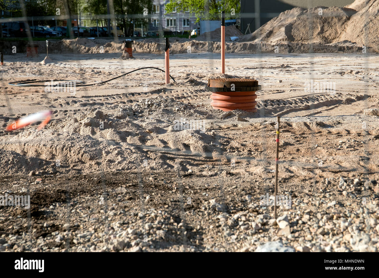 Construction of the new building. City in the European UInion Stock ...