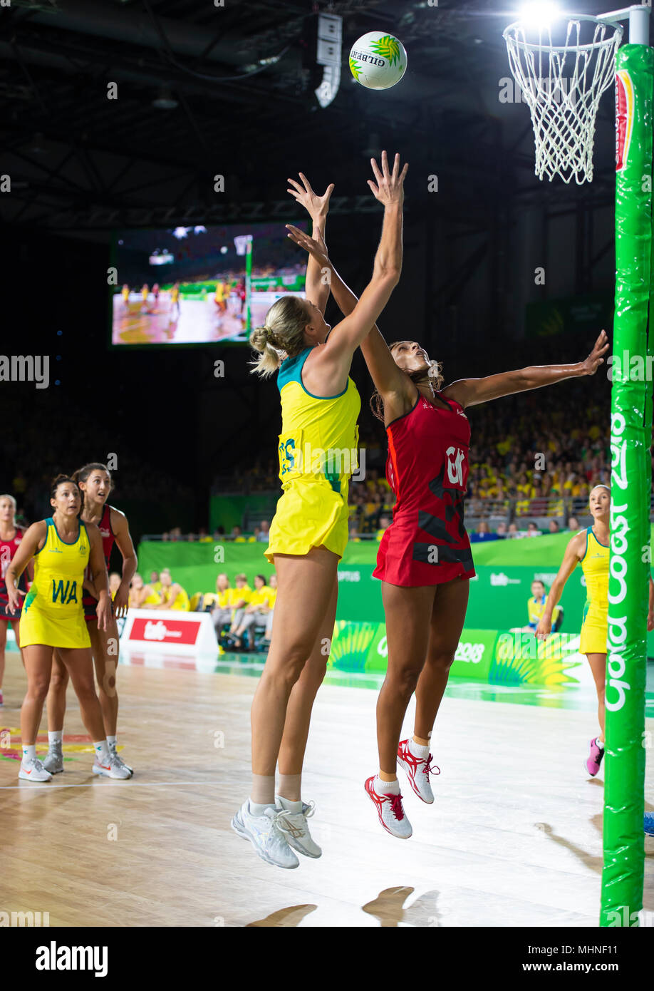 GOLD COAST, AUSTRALIA - APRIL 15: Geva Mentor (GK) of England competing ...